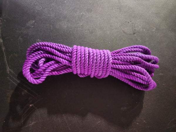 Neon purple tye dye Blacklight reactive cotton 3ply rope – Ropeboundkitten