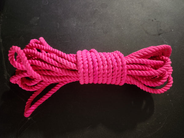 Neon fuschia Blacklight reactive cotton 3ply rope – Ropeboundkitten